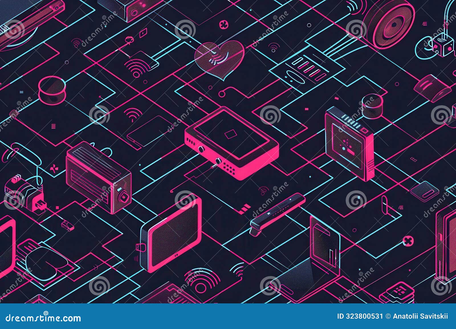 An Illustration Depicting an Interconnected Network of Devices ...