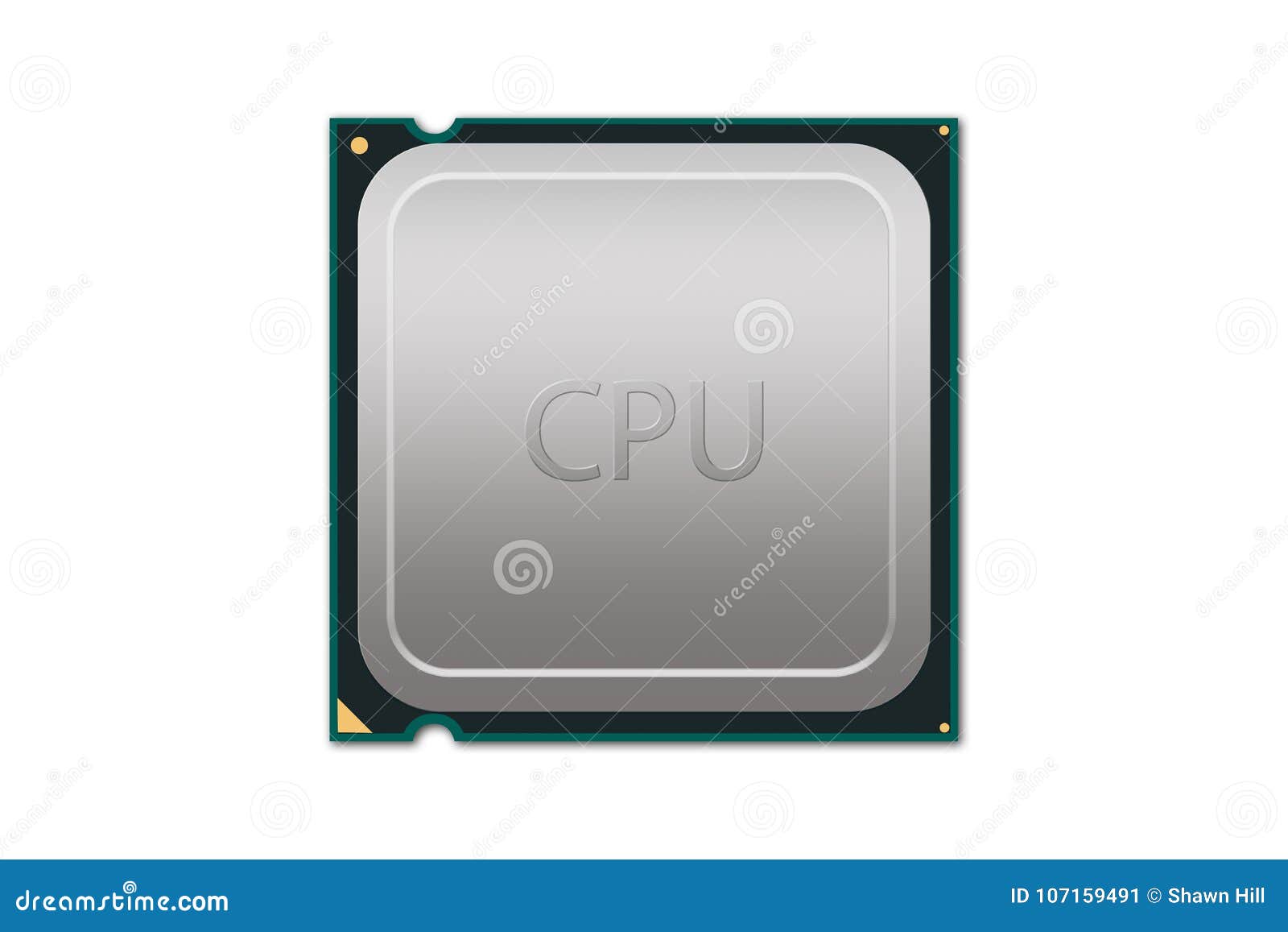 Generic CPU Illustration - Labeled Stock Illustration - Illustration of ...