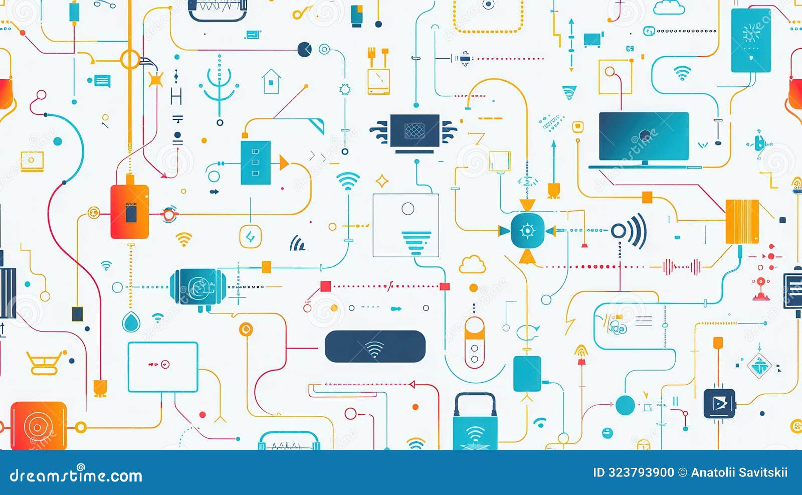 An Illustration Depicting a Network of Interconnected Devices ...
