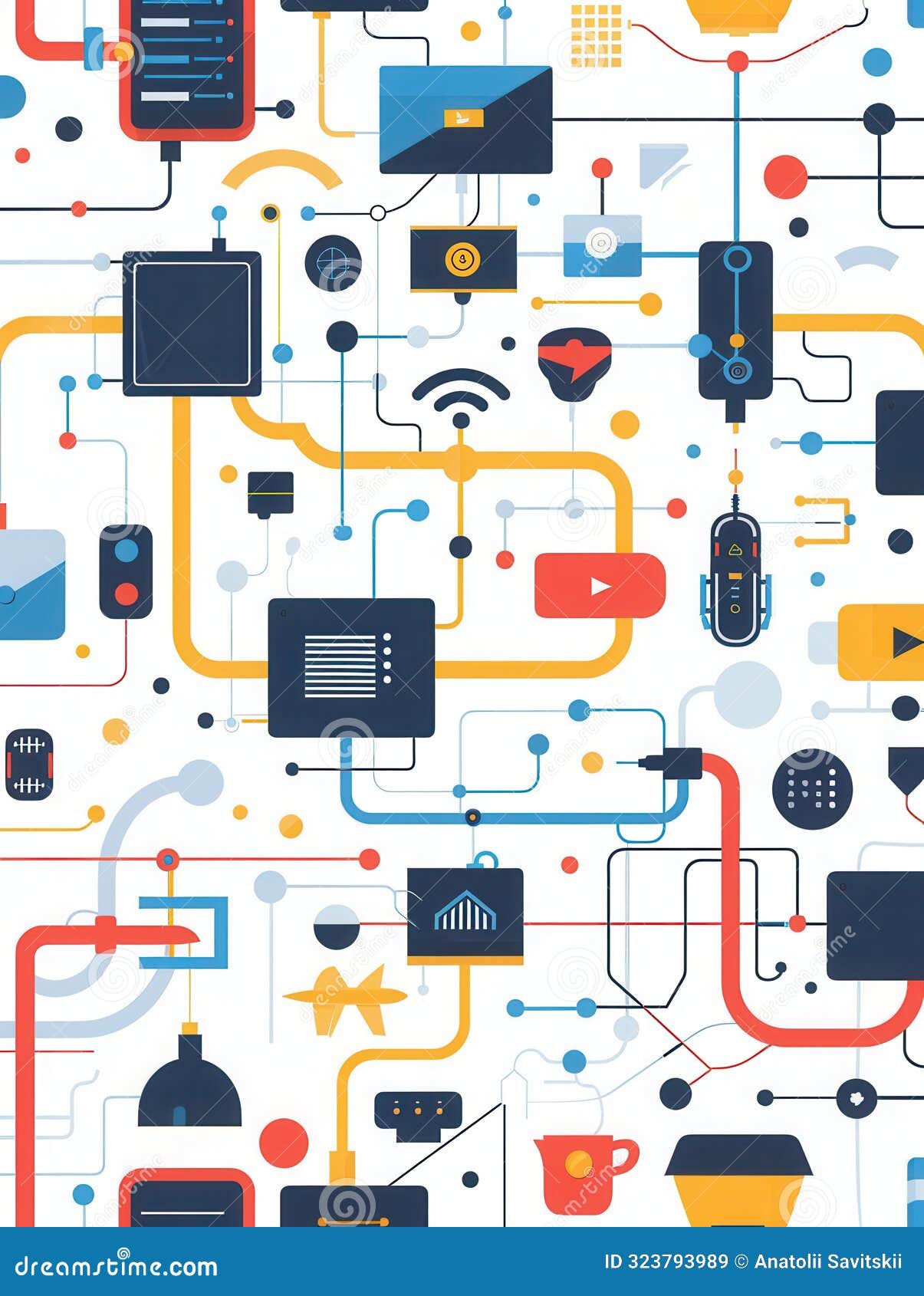 An Illustration Depicting a Network of Interconnected Devices ...