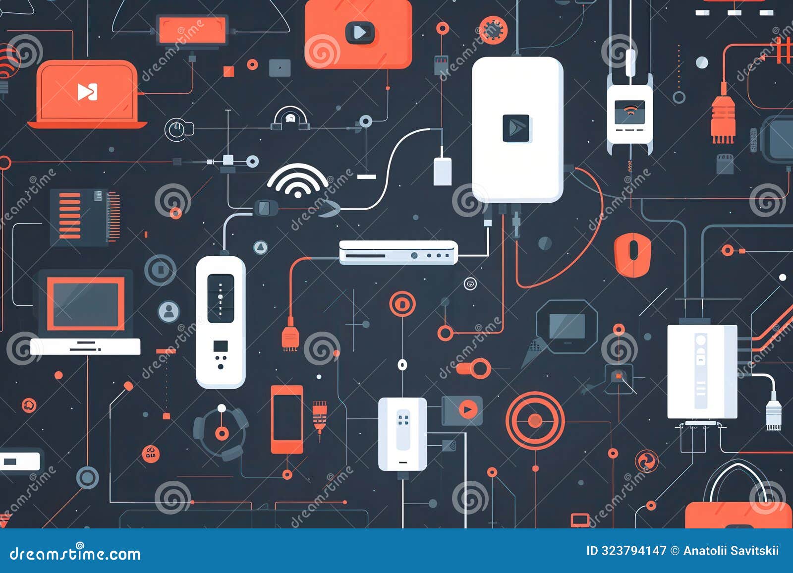 An Illustration Depicting a Network of Interconnected Devices ...