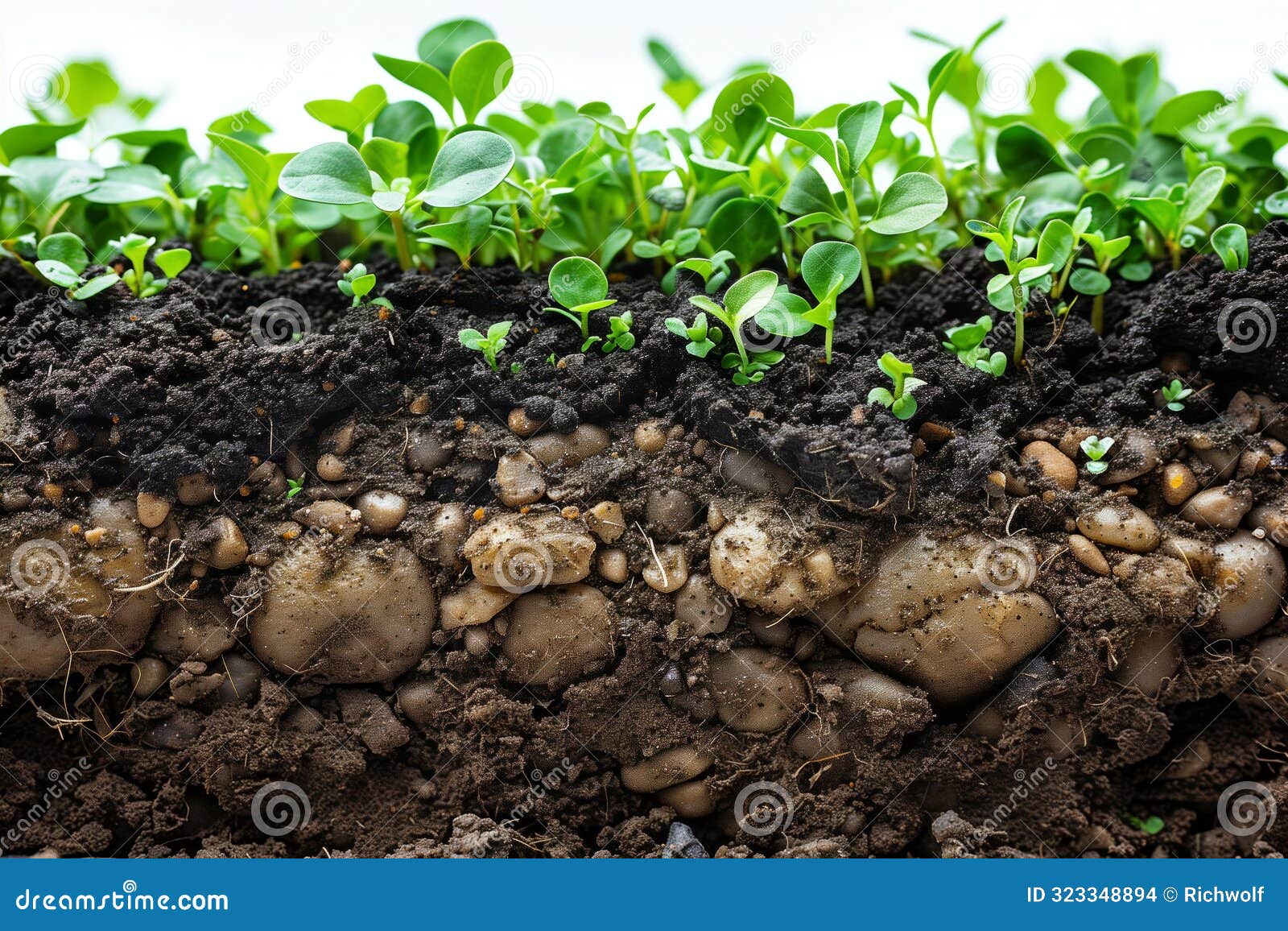 Illustration Depicting Root Development in a Soil Crosssection for ...