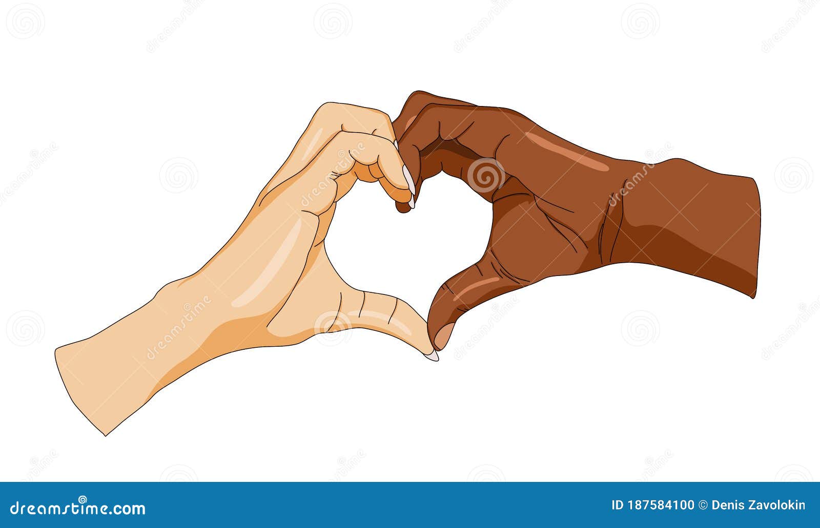 An Illustration Depicting Two Hands of Different Skin Colors Forming a ... An Illustration Depicting Two Hands of Different Skin Colors Forming a ...
