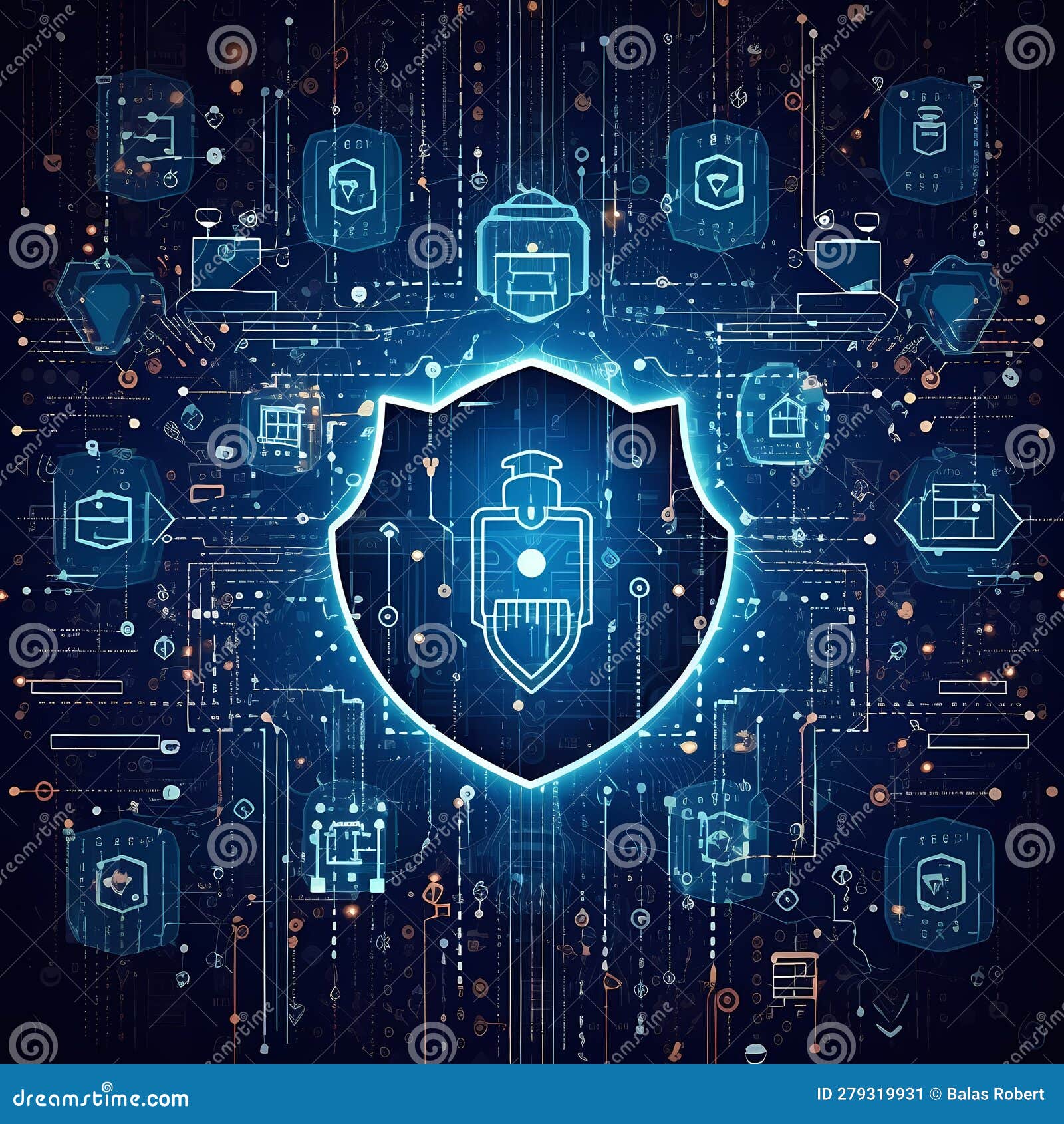 Illustration Depiction of the Concept of Security, Password Encryption ...