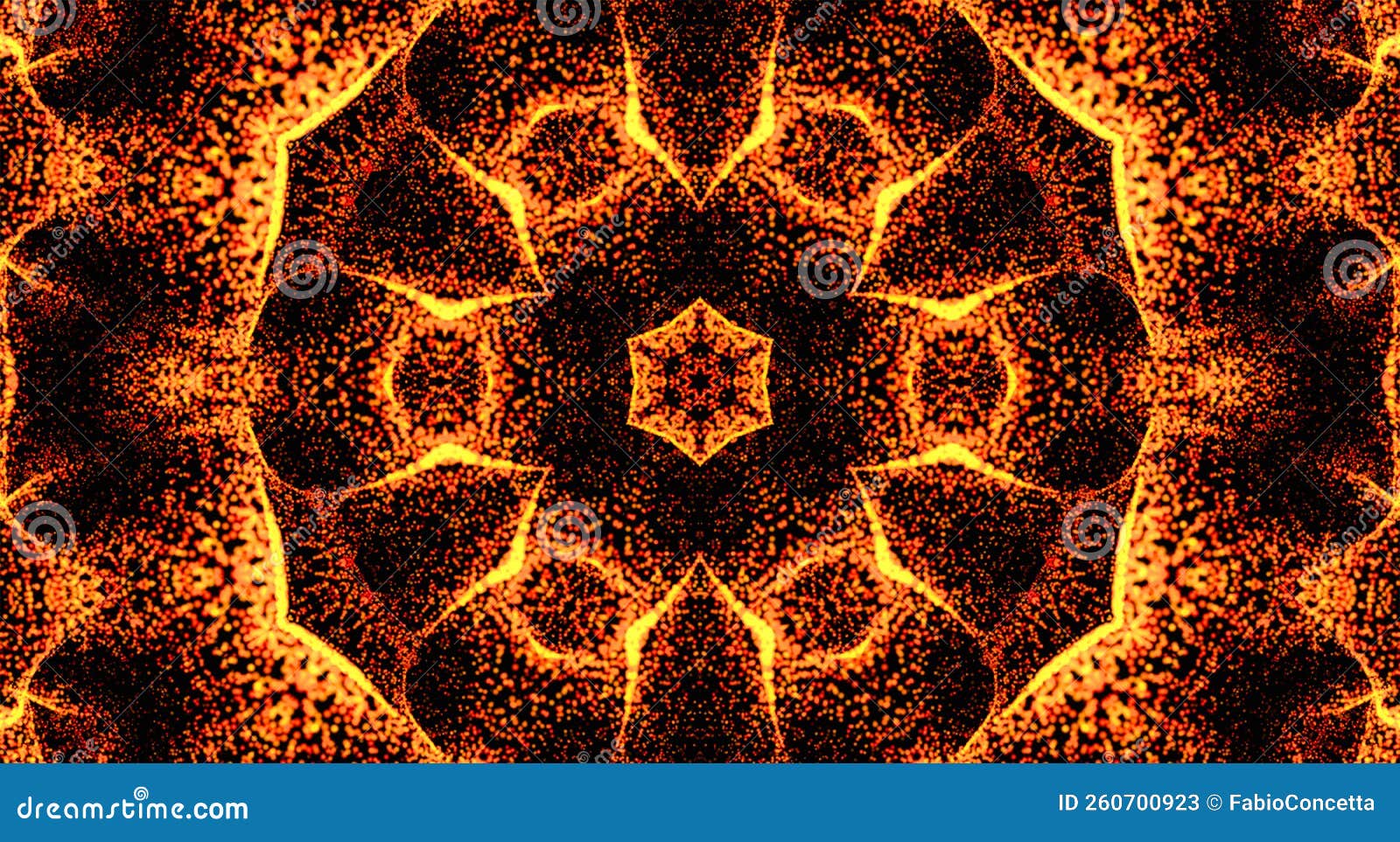 Abstract Graphic Fire Particles Background with Hexagonal Geometric ...