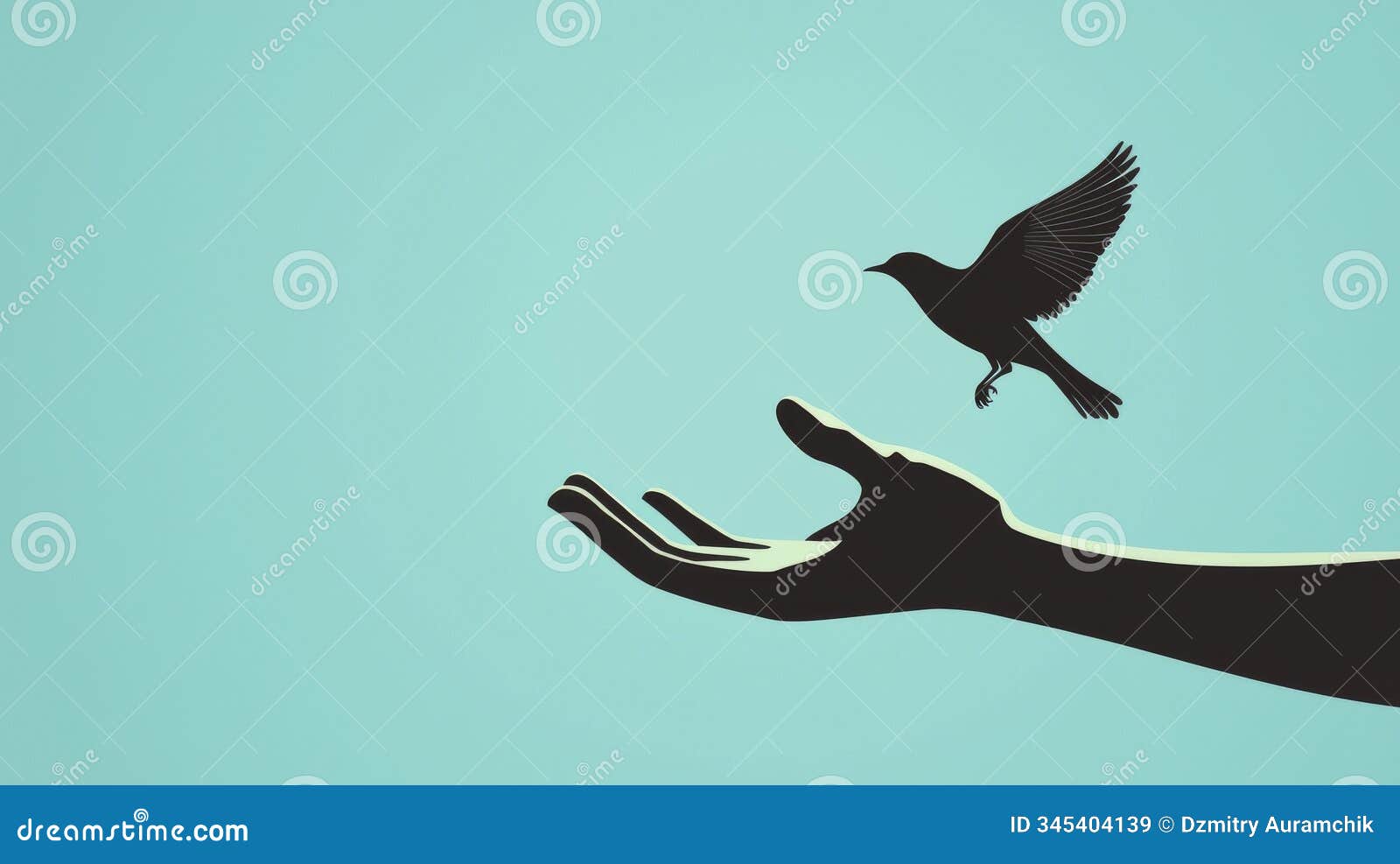 The Illustration Depicts a Bird Released from an Open Hand Symbolizing ...
