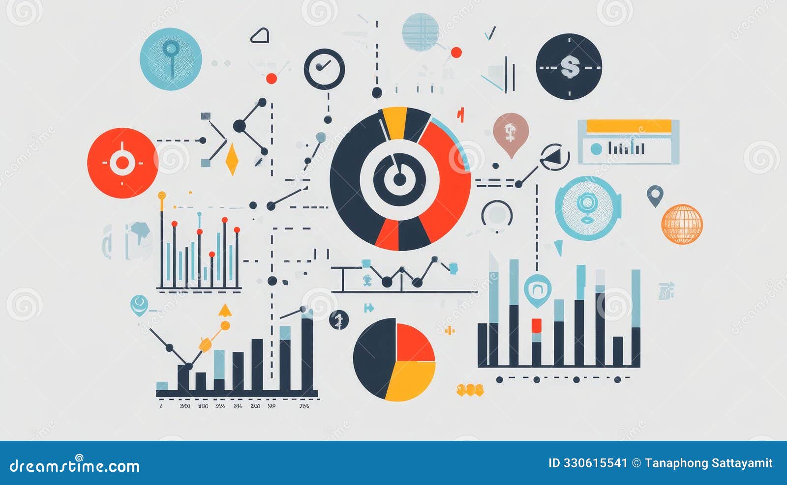 This Illustration Depicts a Business Concept Involving Data Analysis ...