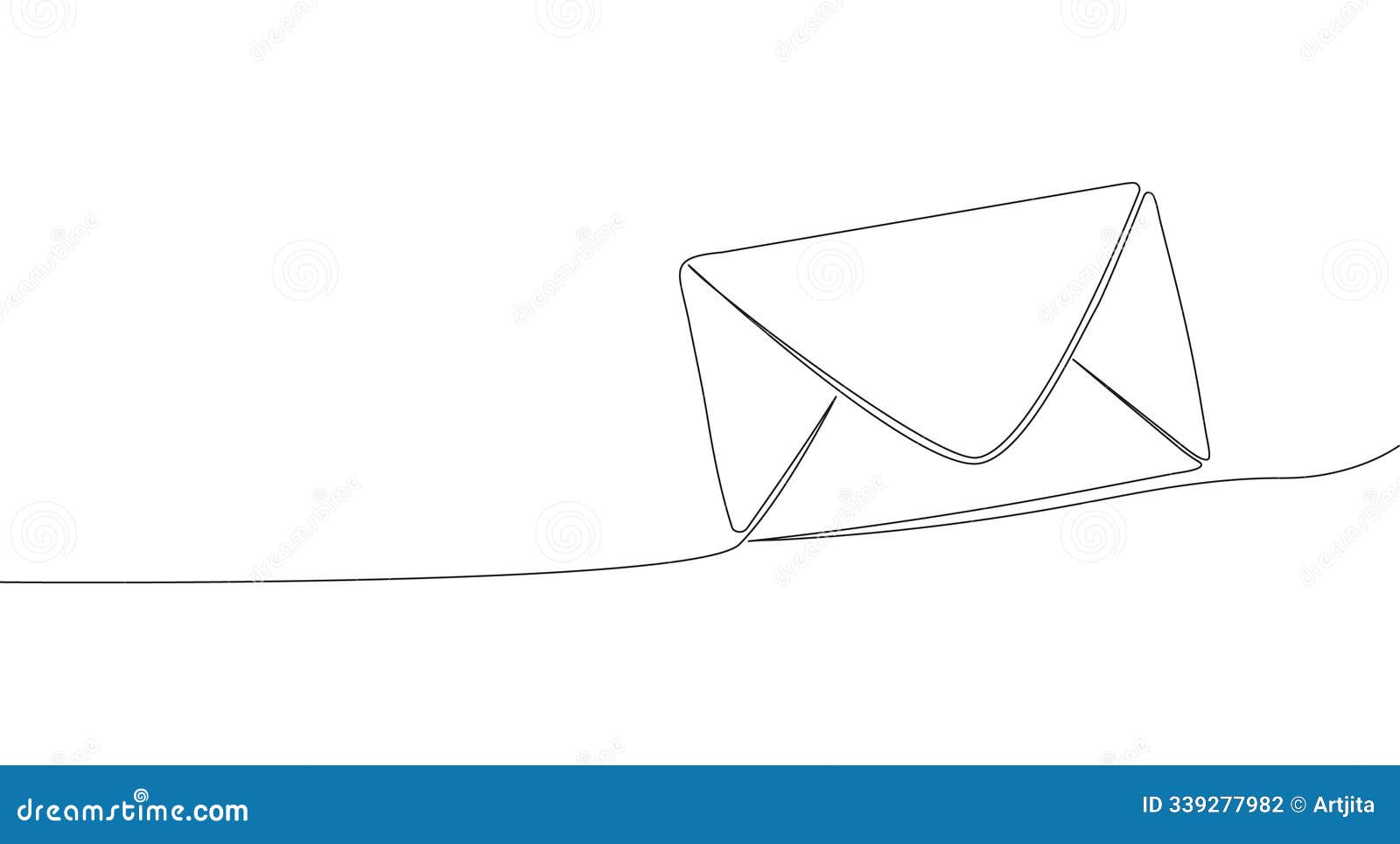 This Illustration Depicts a Continuous Line Drawing of an Envelope ...