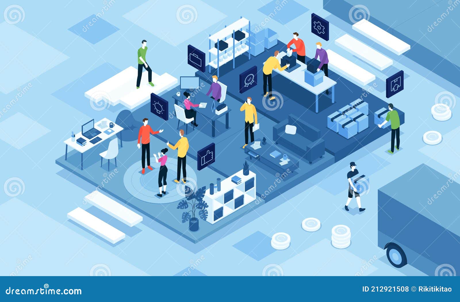 Isometric Vector Illustration of Organizational Life Cycle Stock Vector ...