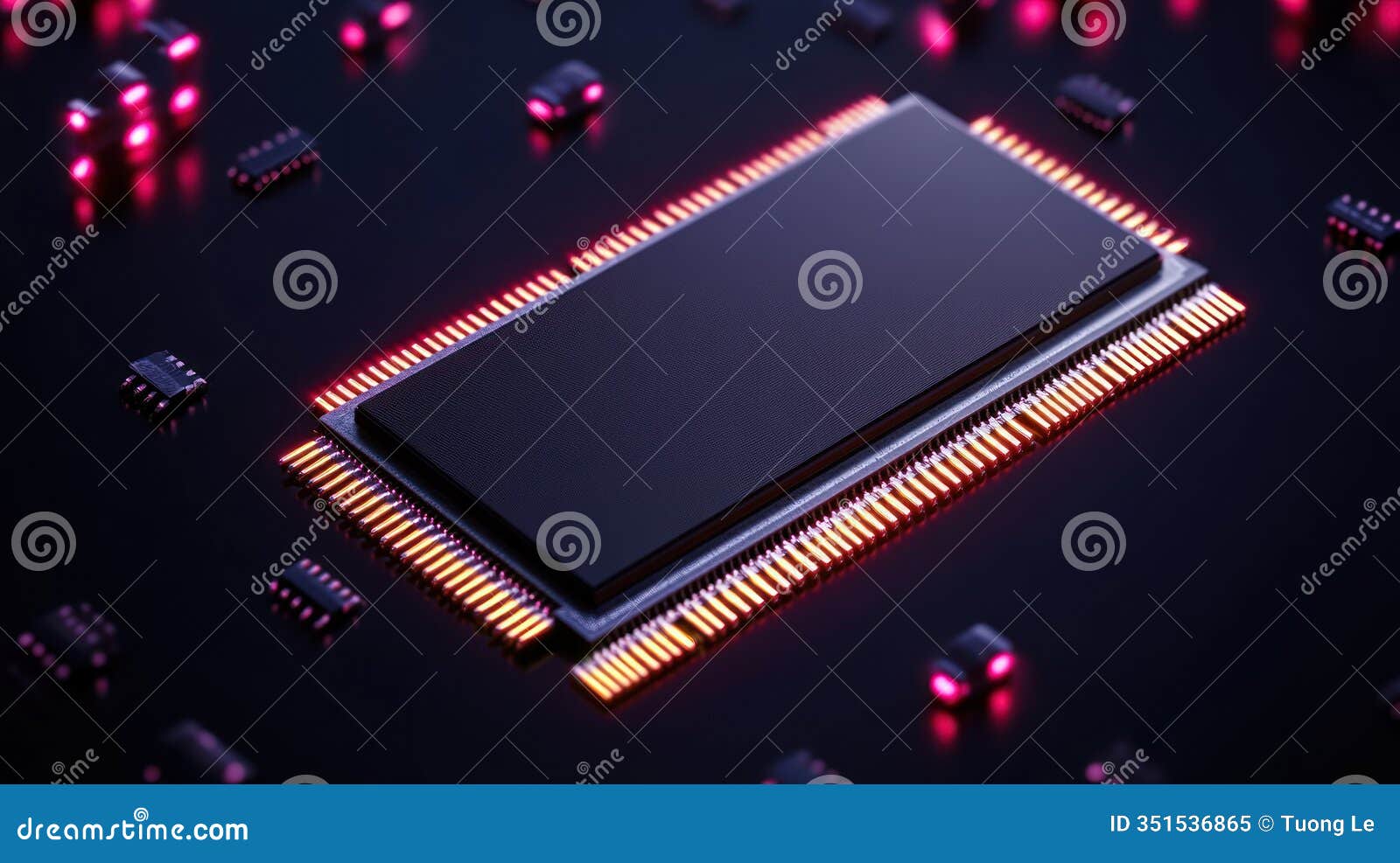 Micro Chip Circuitry: a Futuristic Concept Illustration Stock ...