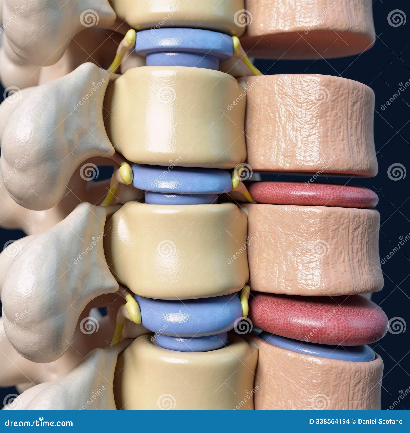 Illustration Depicts Human Spine Degeneration Due To Disc Issues Stock ...