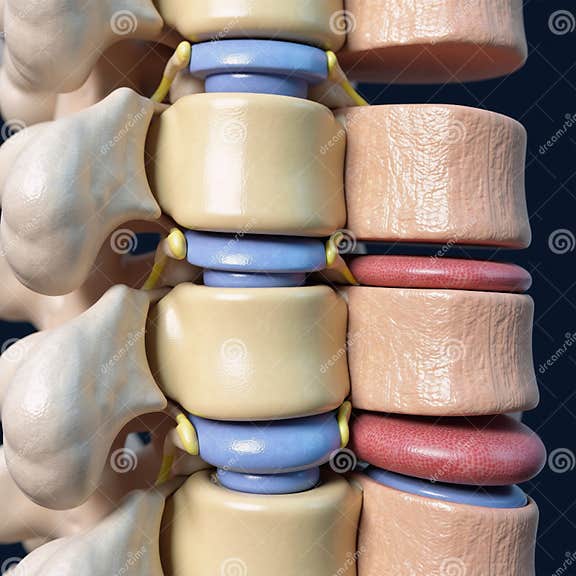Illustration Depicts Human Spine Degeneration Due To Disc Issues Stock ...
