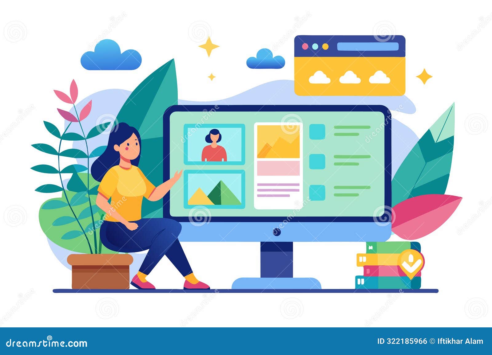 An Illustration Depicts a Person Using a Customizable Image Viewer on a ...