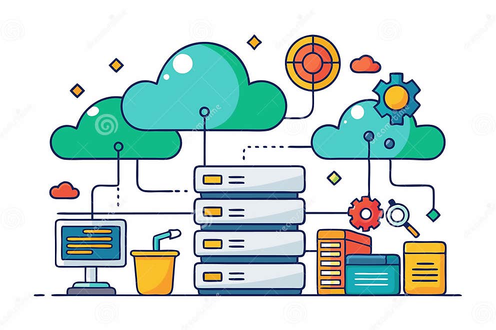 An Illustration Depicts Problems Related To Cloud Data Storage with ...