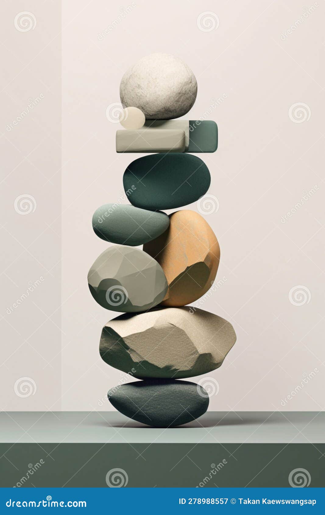 Stacked Set of Boulders - Generative Ai Illustration Stock Illustration ...