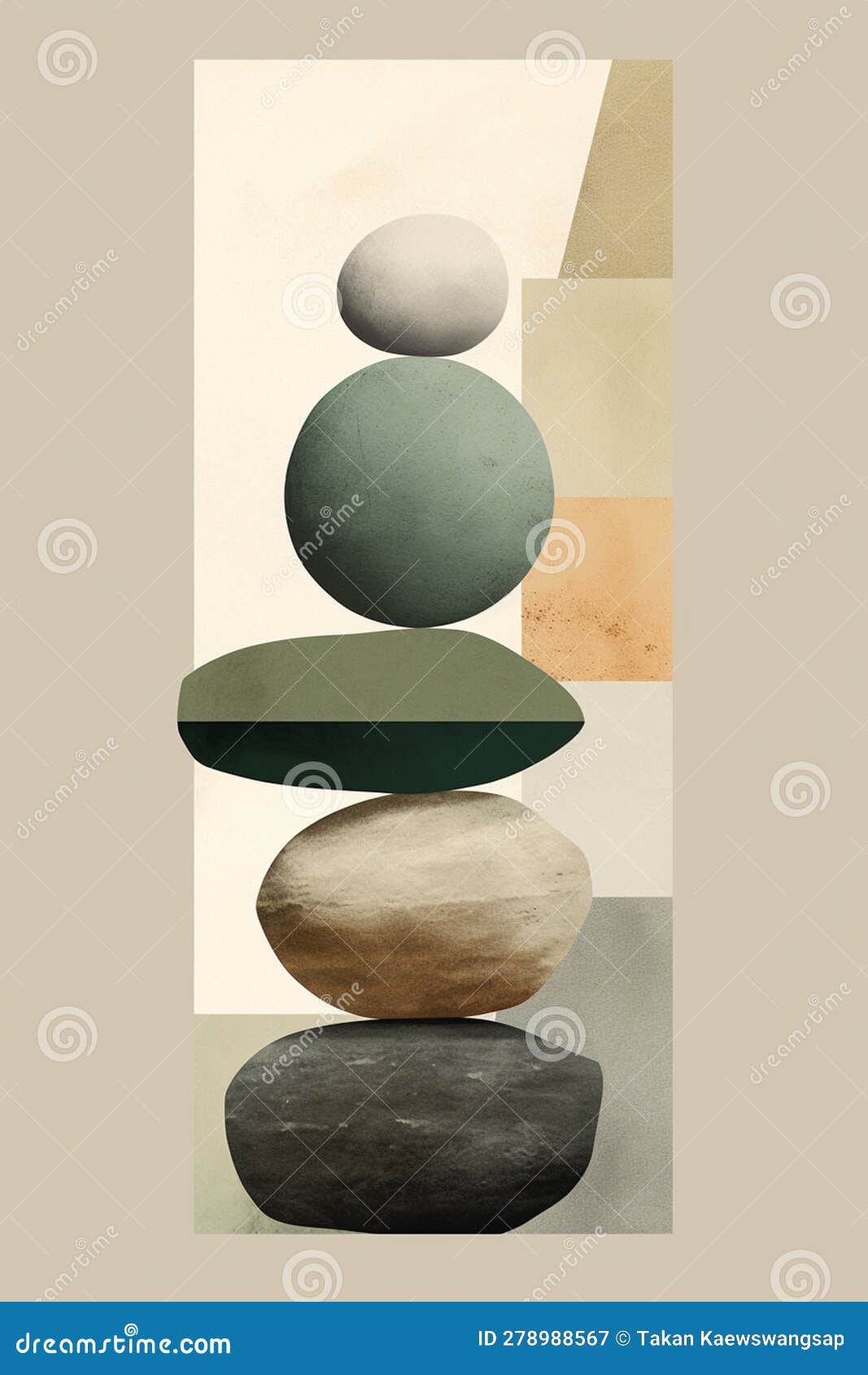 Stacked Set of Boulders - Generative Ai Illustration Stock Illustration ...