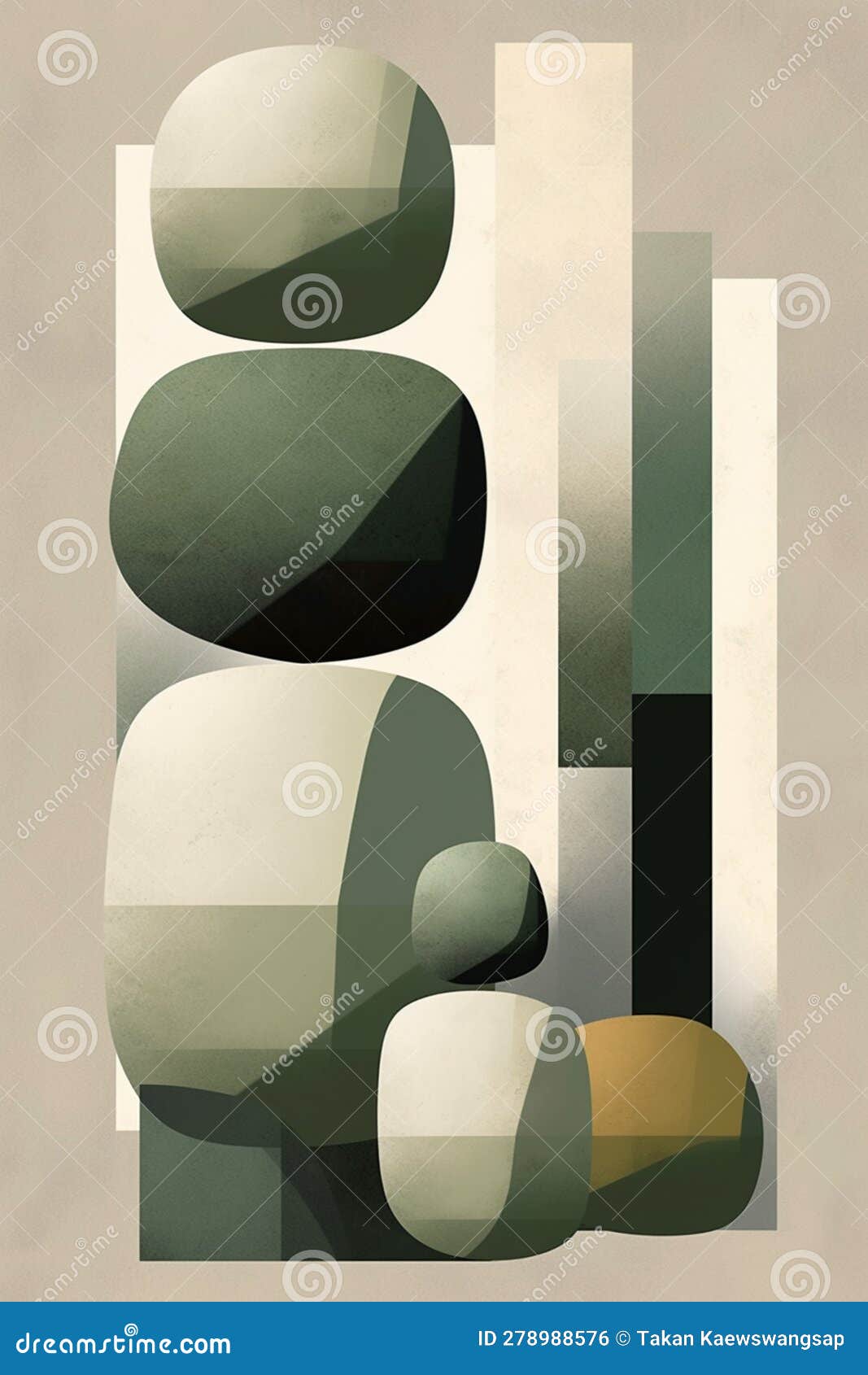 Stacked Set of Boulders - Generative Ai Illustration Stock Illustration ...