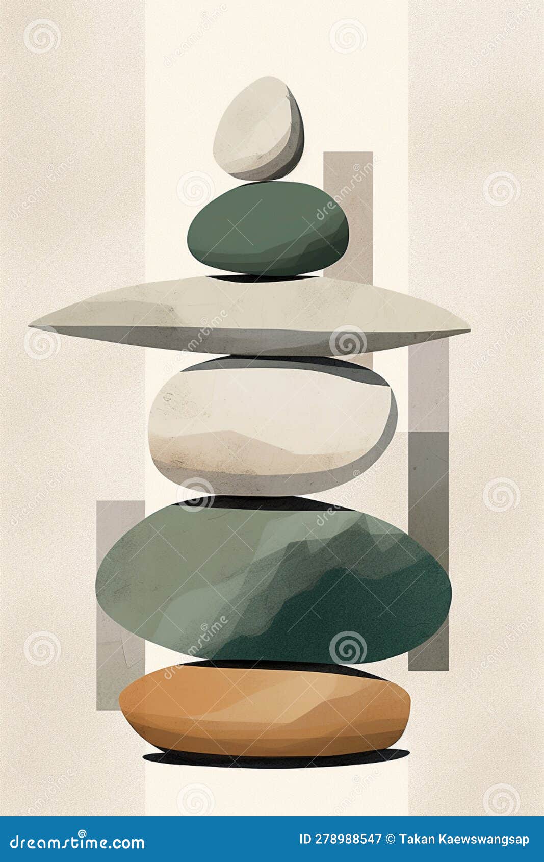 Stacked Set of Boulders - Generative Ai Illustration Stock Illustration ...