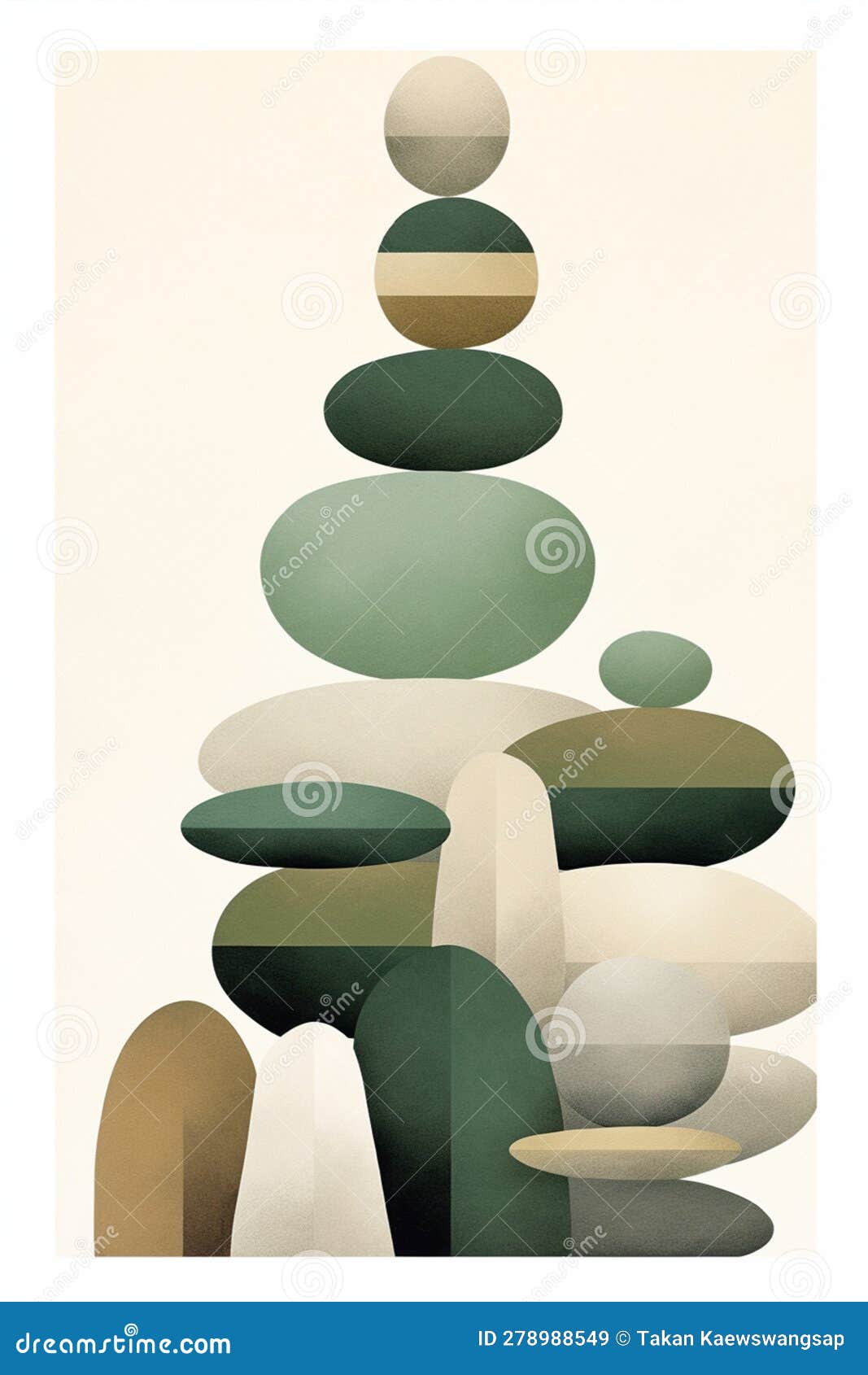 Stacked Set of Boulders - Generative Ai Illustration Stock Illustration ...