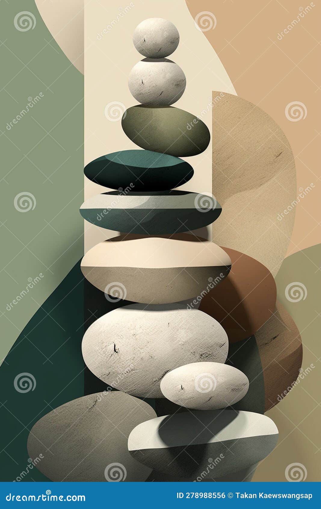 Stacked Set of Boulders - Generative Ai Illustration Stock Illustration ...