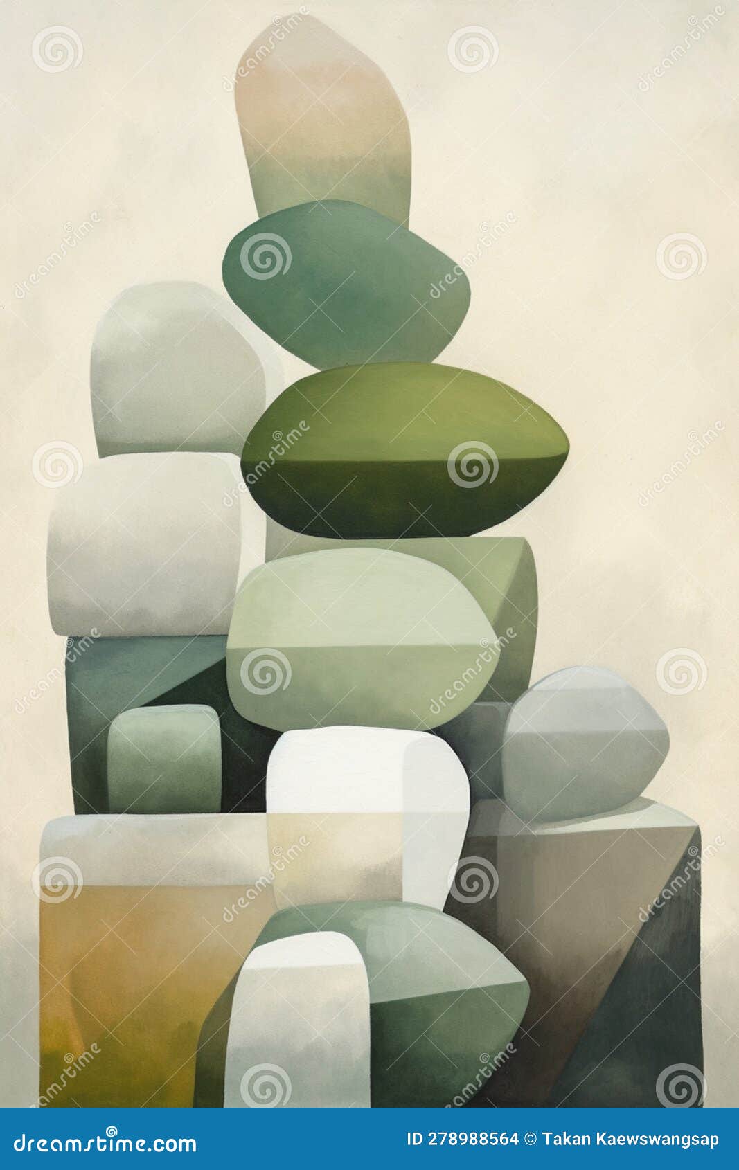 Stacked Set of Boulders - Generative Ai Illustration Stock Illustration ...