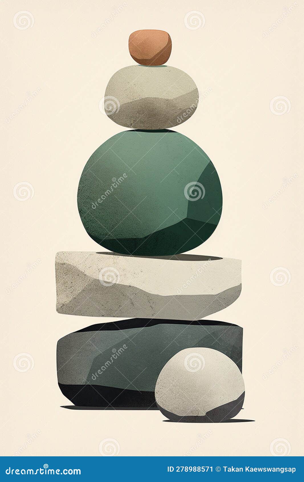 Stacked Set of Boulders - Generative Ai Illustration Stock Illustration ...