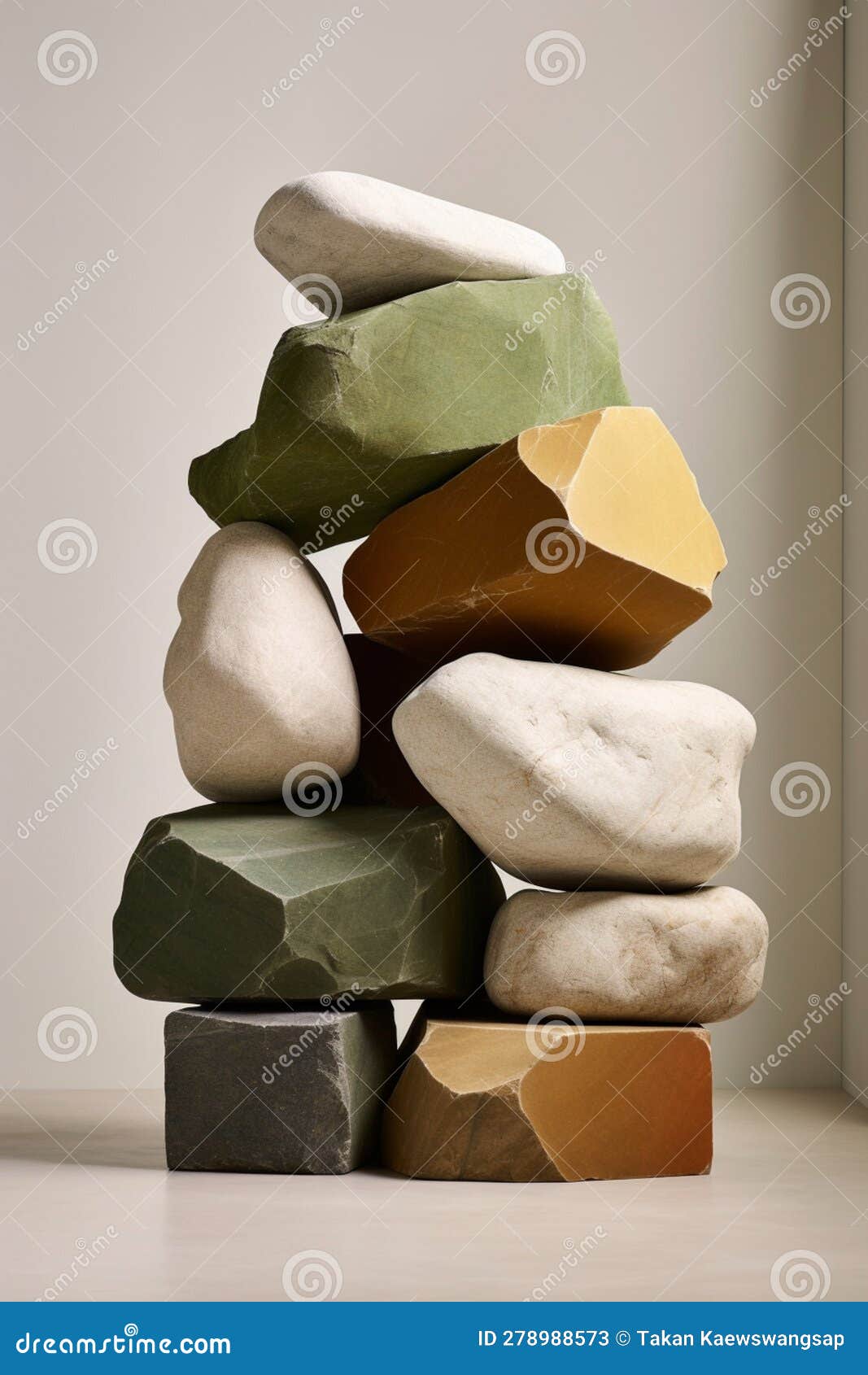 Stacked Set of Boulders - Generative Ai Illustration Stock Illustration ...