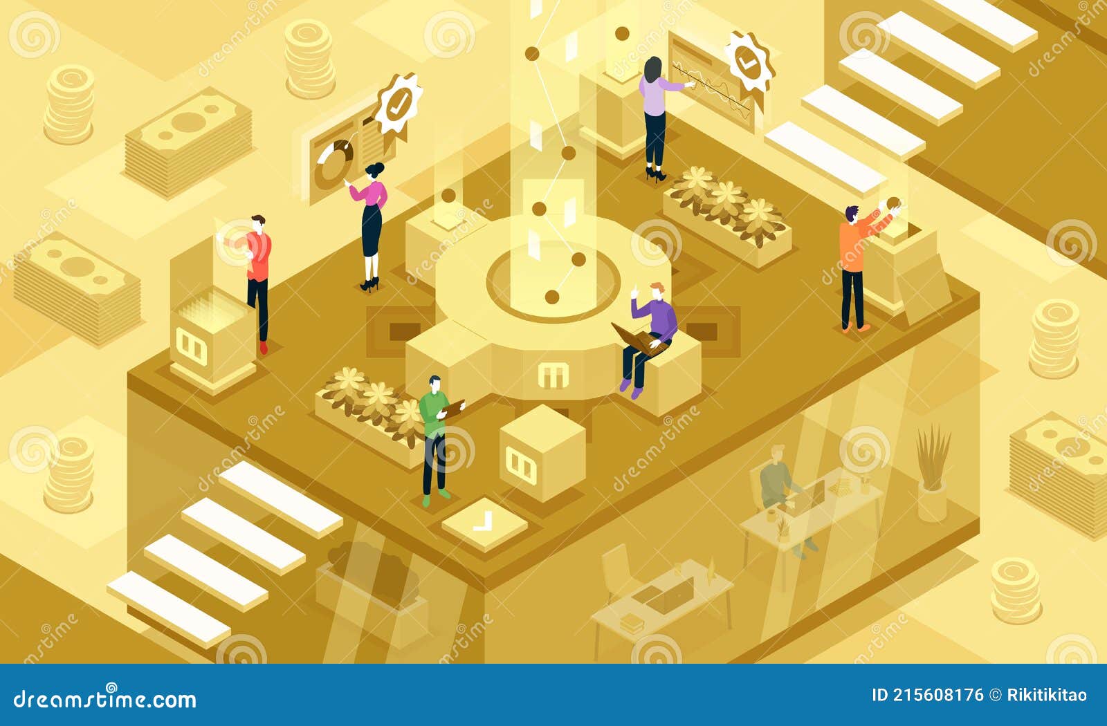 Isometric Vector Illustration of Organizational Life Cycle Stock Vector ...
