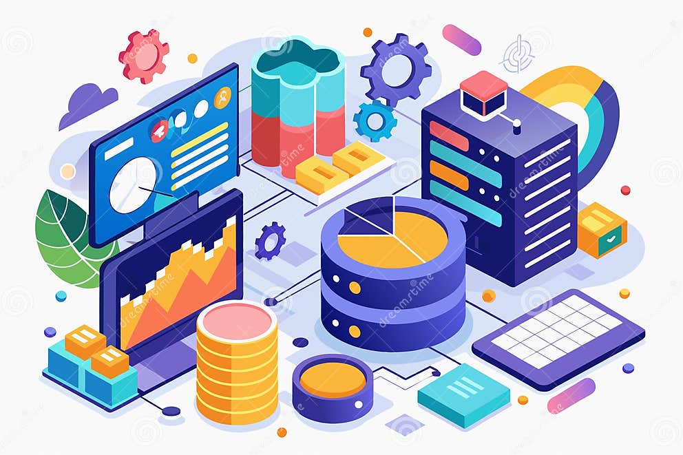 This Illustration Depicts Various Data Analysis Tools, Charts, and ...