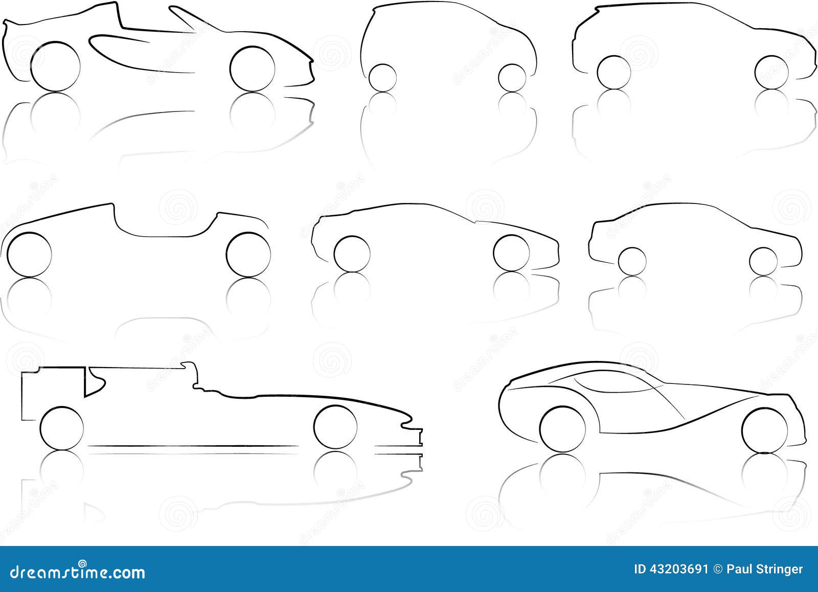 Illustration Des Contours Des Voitures Illustration Stock ...