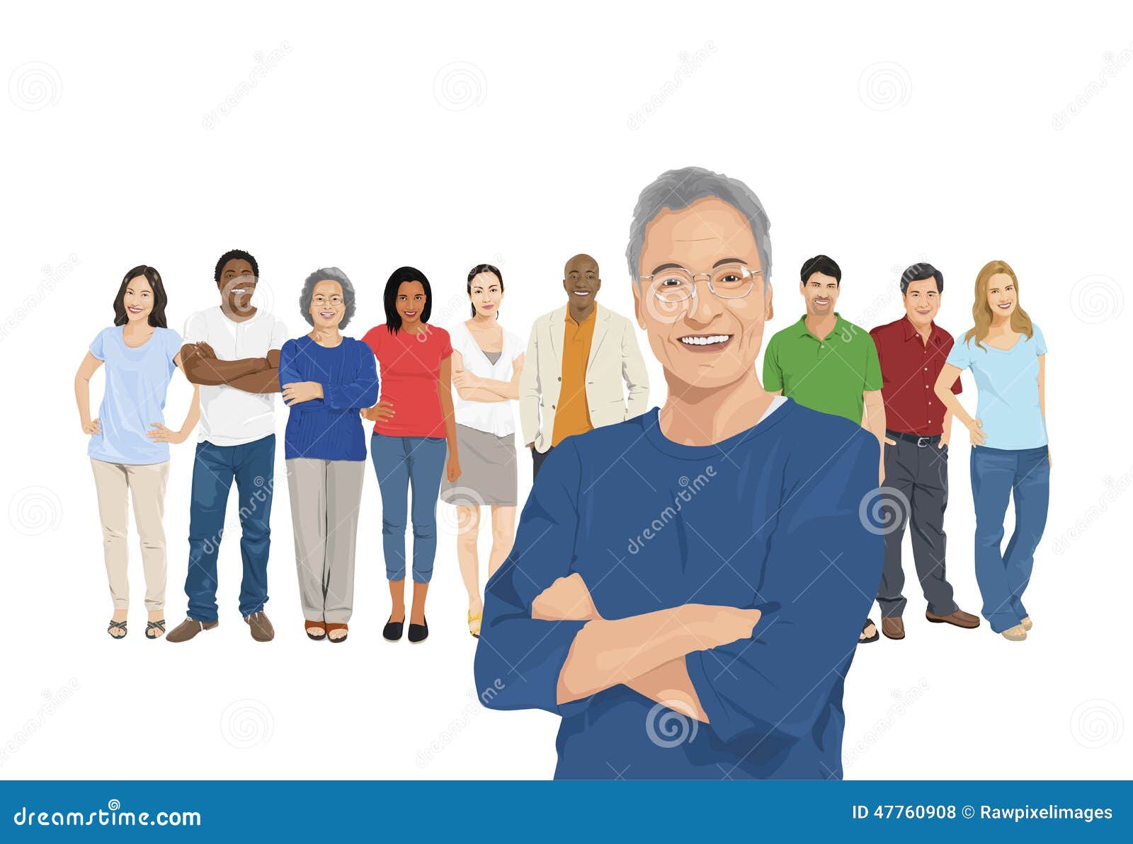 Illustration Des Personnes Multi-ethniques Avec Le Contraste ... Illustration Des Personnes Multi-ethniques Avec Le Contraste ...