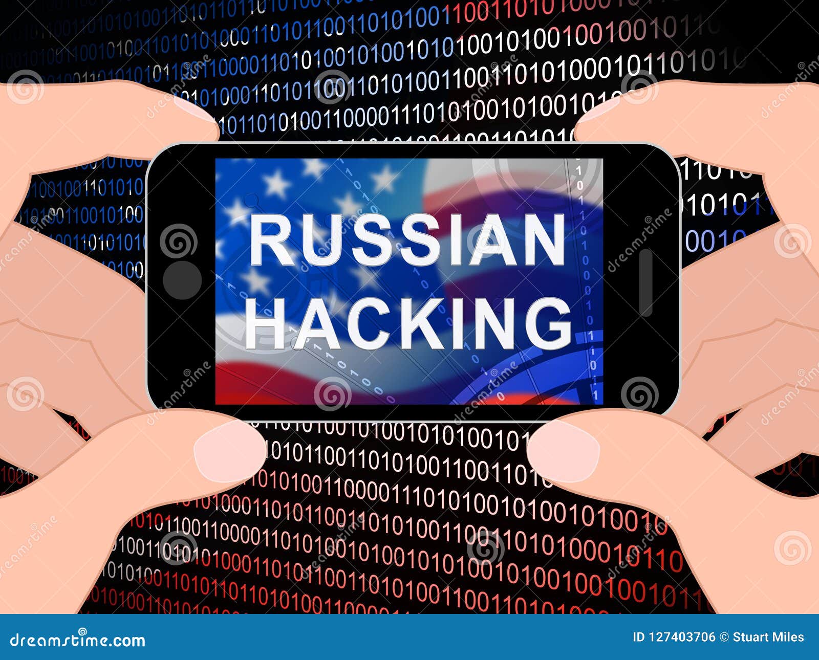 Illustration Des Telefon-Hacker-Netz-Spionage-Alarm-3d Stock Abbildung ...