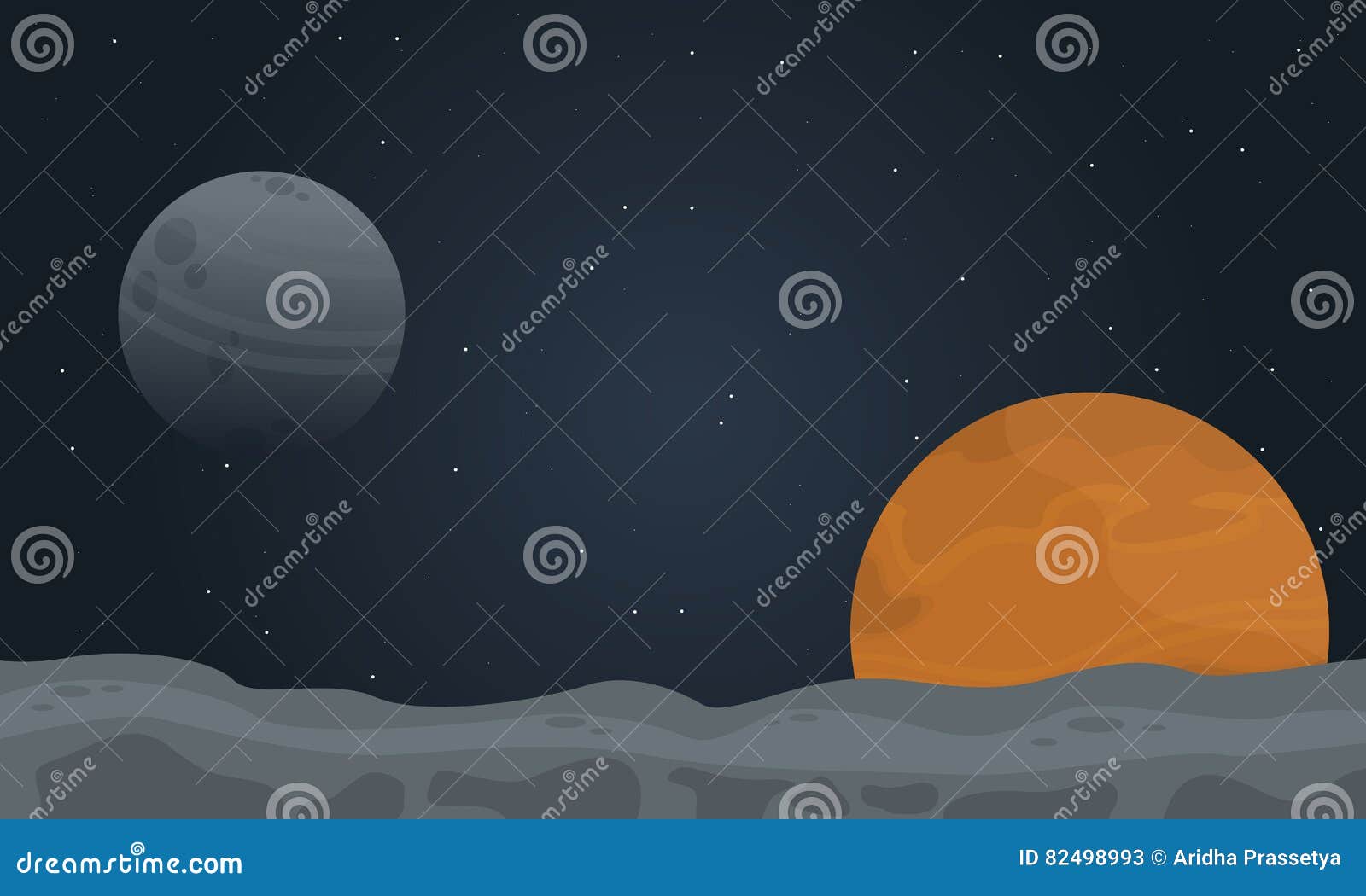 Illustration of Desert Planet Outer Space Landscape Stock Vector ...