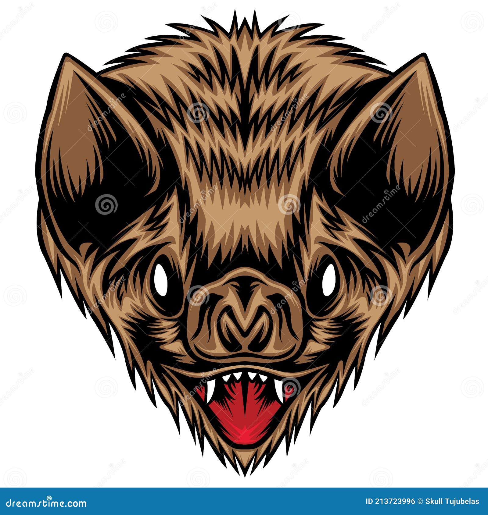 Design Illustration Head Bat Head Stock Vector - Illustration of ...