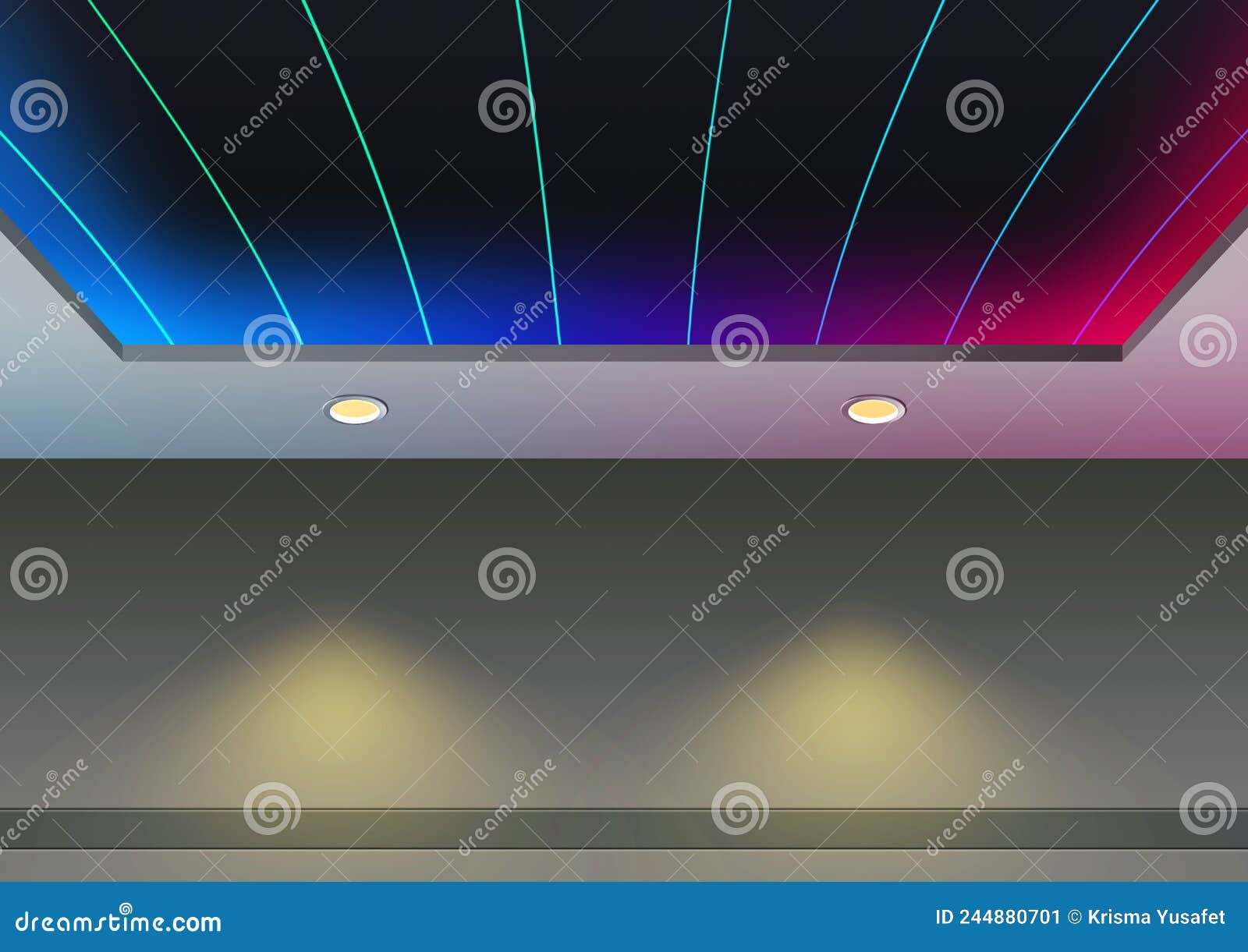 Ceiling Light Interior Design Using Downlight LED Ambiance Light Stock ...