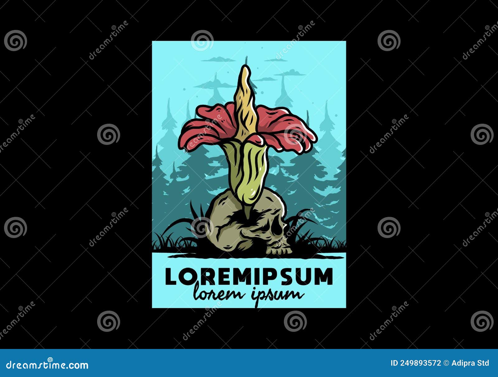 Corpse Flower Growing on the Skull Illustration Stock Vector ... Corpse Flower Growing on the Skull Illustration Stock Vector ...