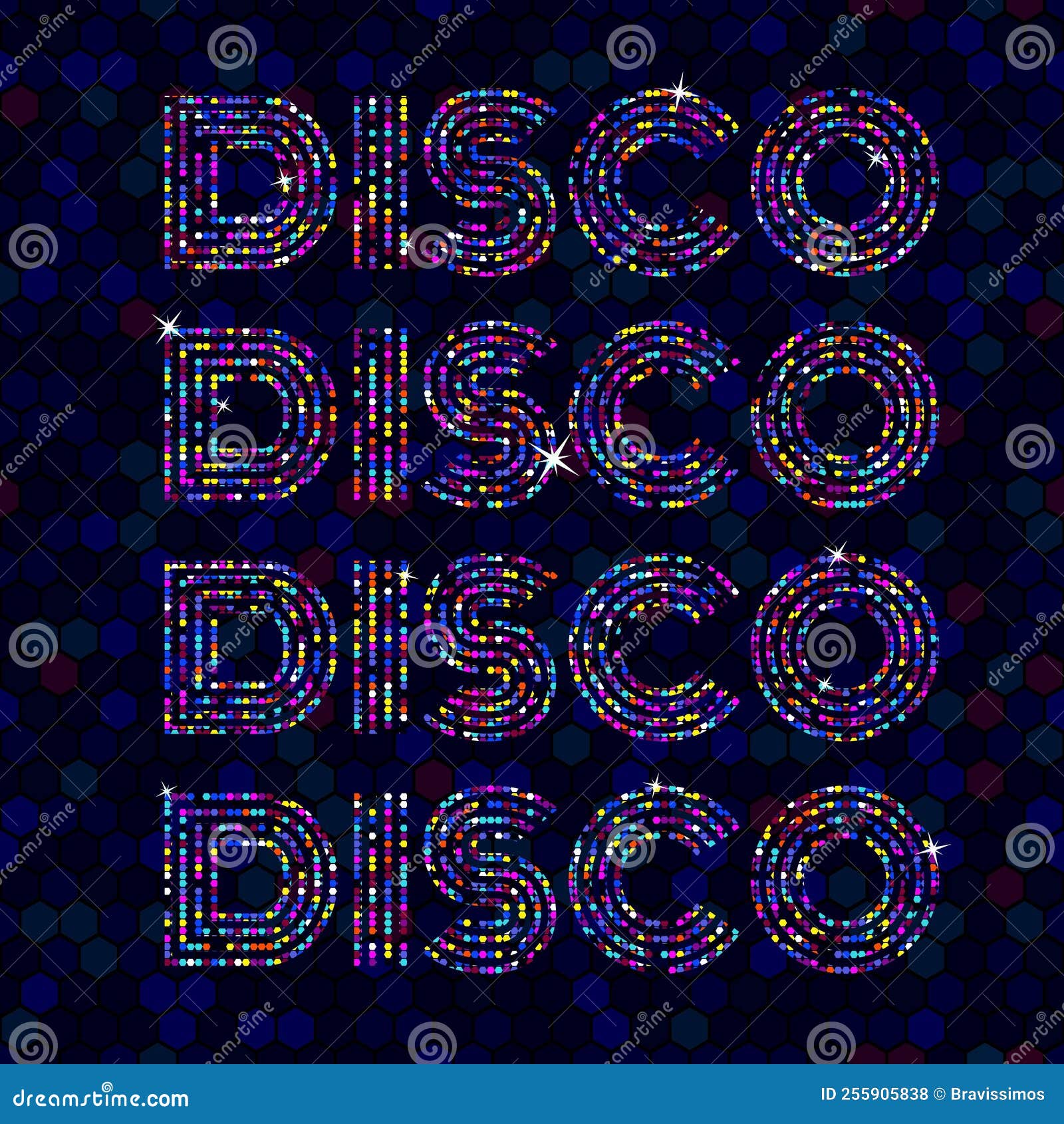 Illustration Design Disco Retro Vector. Abstract Background Stock ...