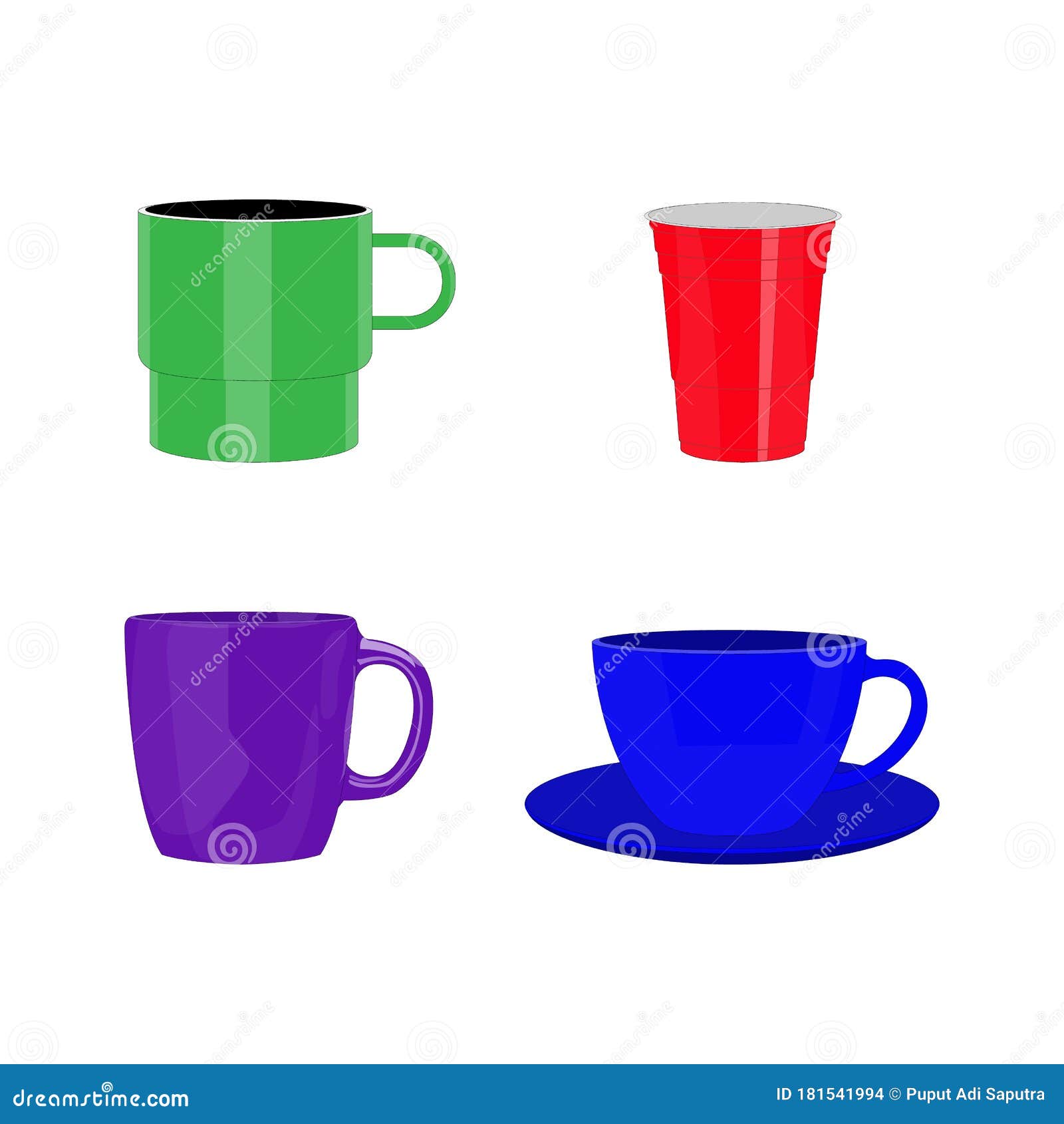 Illustration Design of Drinking Cup Shape Stock Vector - Illustration ...