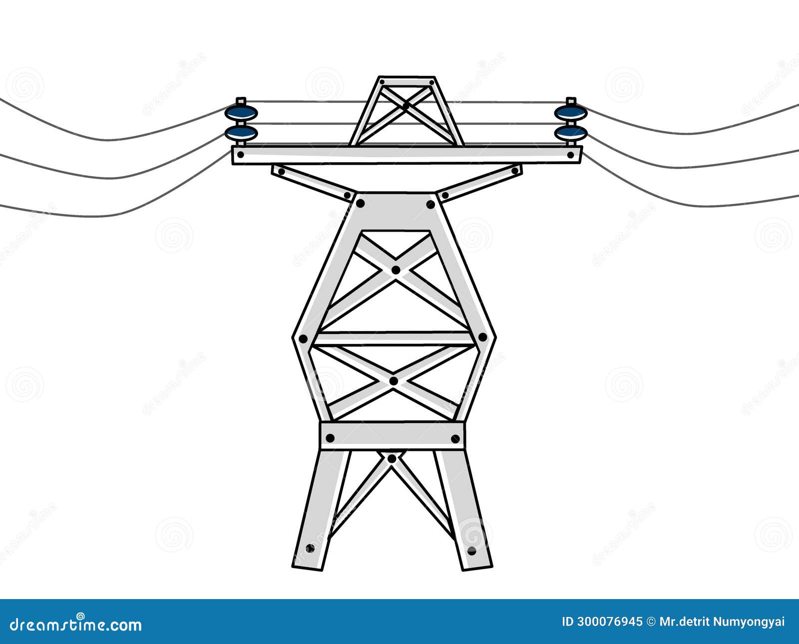 Illustration Design Electric Pole Cartoon Stock Illustration ...