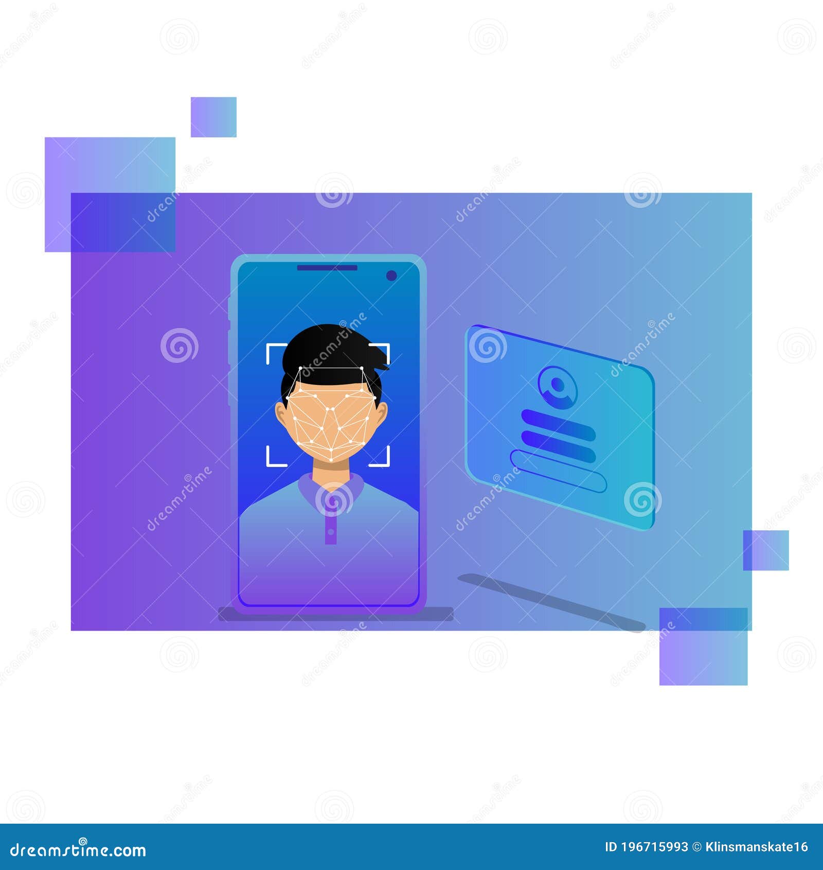 Illustration Design Face Id or Recognition System Conceptual Stock ...