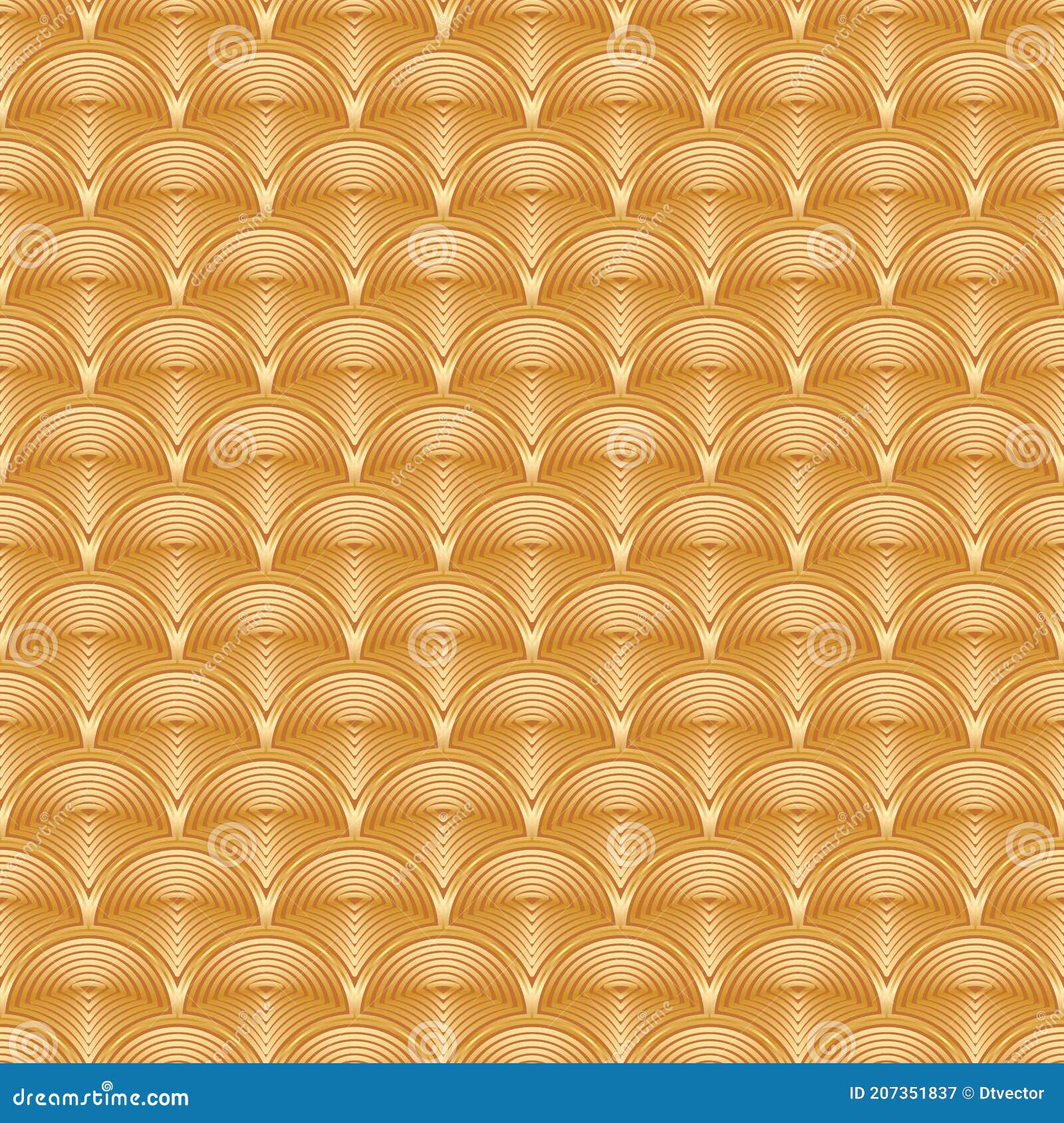Gold Line Half Circle Shine Seamless Pattern Stock Vector ...