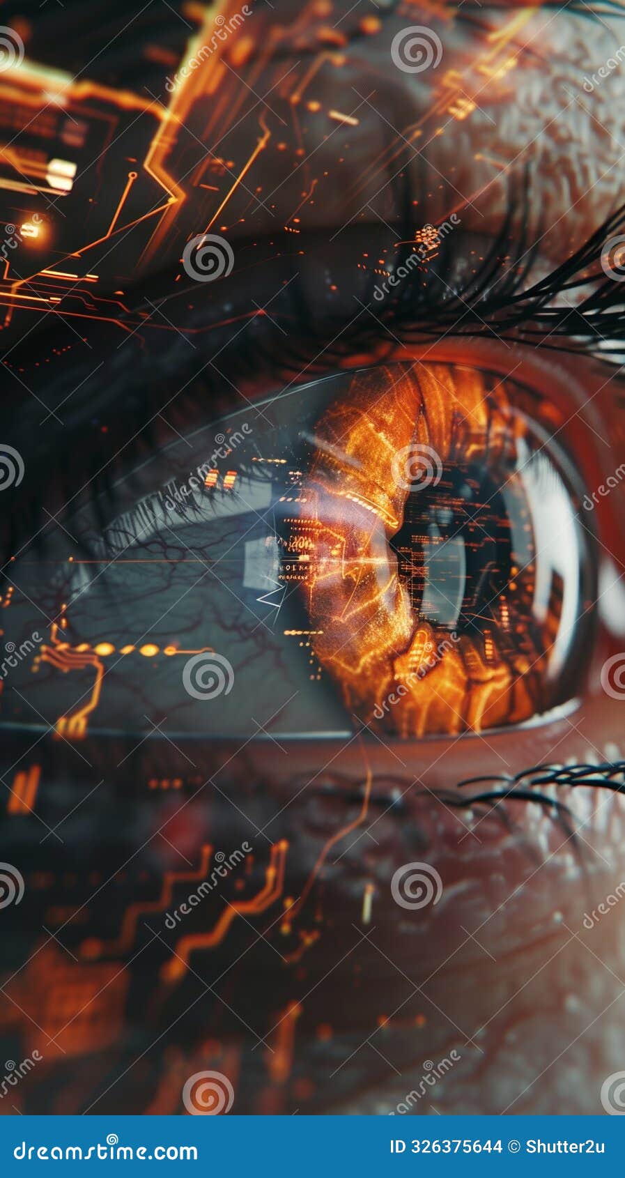 Illustration Design of a Human Eye Merged with Interactive HUD ...