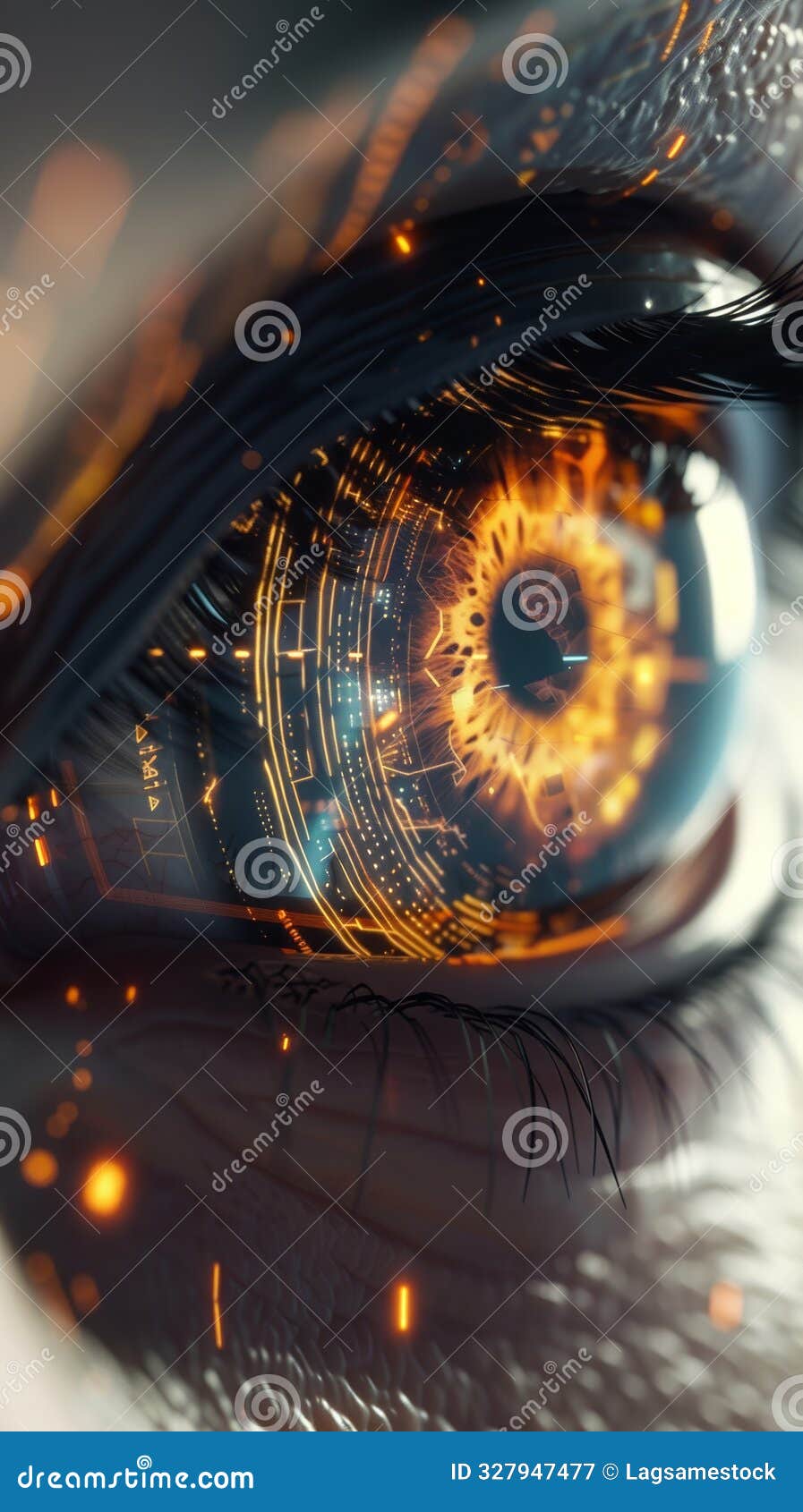 Illustration Design of a Human Eye Merged with Interactive HUD ...