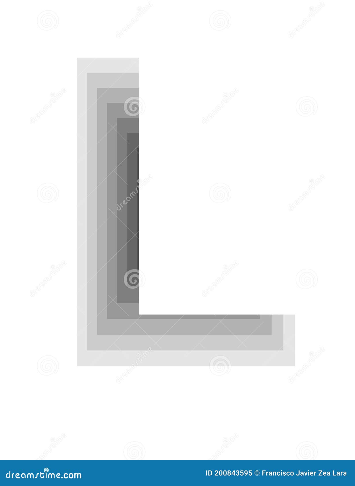 Lines with Gradient Colors Forming the Letter L Stock Illustration ...