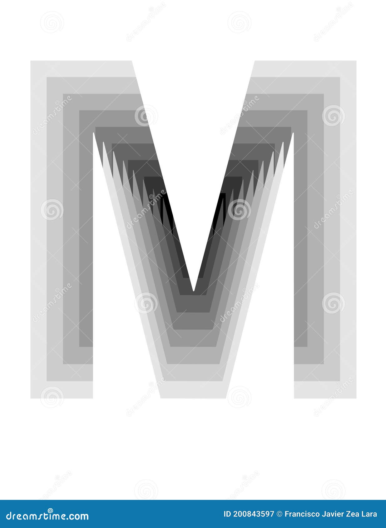 Lines with Gradient Colors Forming the Letter M Stock Illustration ...