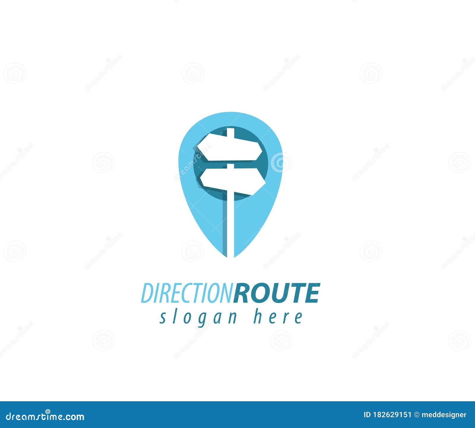 Direction route sign logo stock vector. Illustration of abstract ...