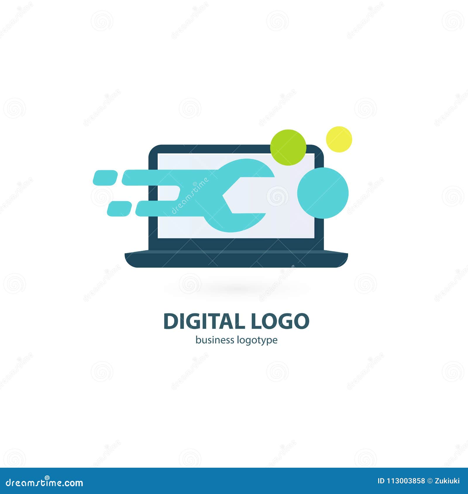 Logo Design Abstract Computer Repair Vector Template. Stock Vector ...
