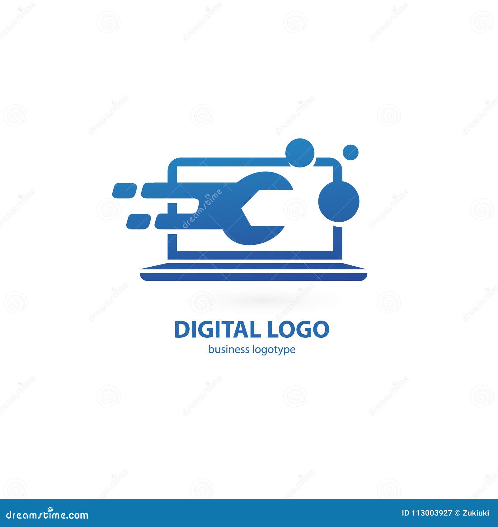 Logo Design Abstract Computer Repair Vector Template. Stock Vector ...