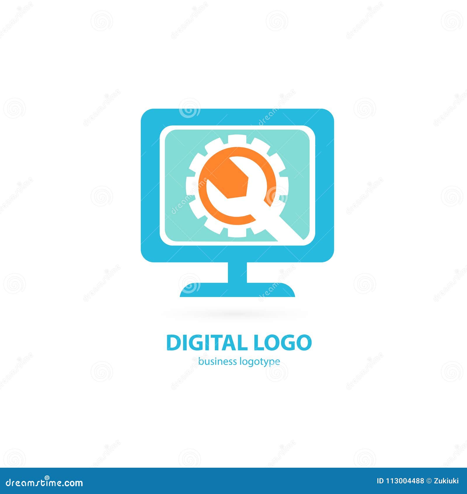 Logo Design Abstract Computer Repair Vector Template. Stock Vector ...