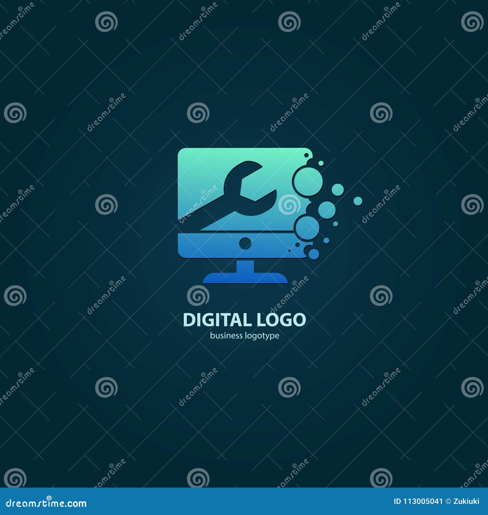 Logo Design Abstract Computer Repair Vector Template. Stock Vector ...